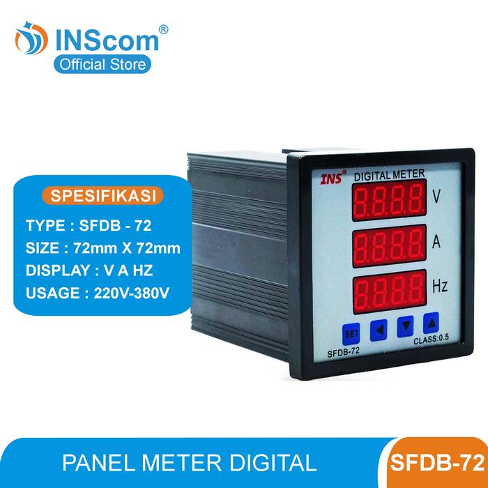 Jual PANEL METER DIGITAL / VOLT AMPER HZ DIGITAL 72X72 3.3UIF V A HZ ...