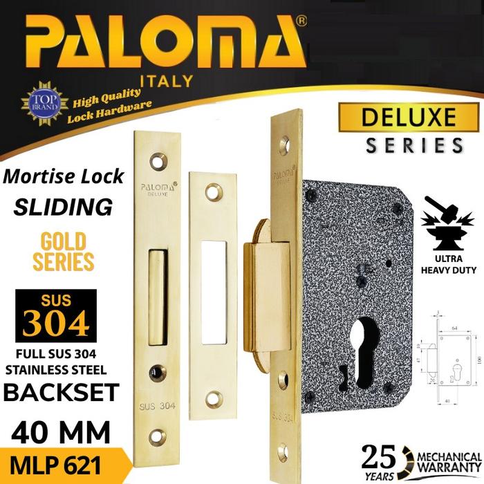Jual MLP 621 PALOMA MORTISE LOCK SLIDING 40MM PVD BODY KUNCI PINTU ...