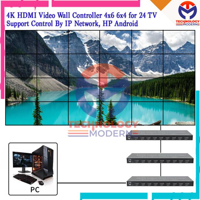 Jual Paket Video Wall Controller 4x6 6x4 Untuk 24 TV (Satu Gambar Besar ...