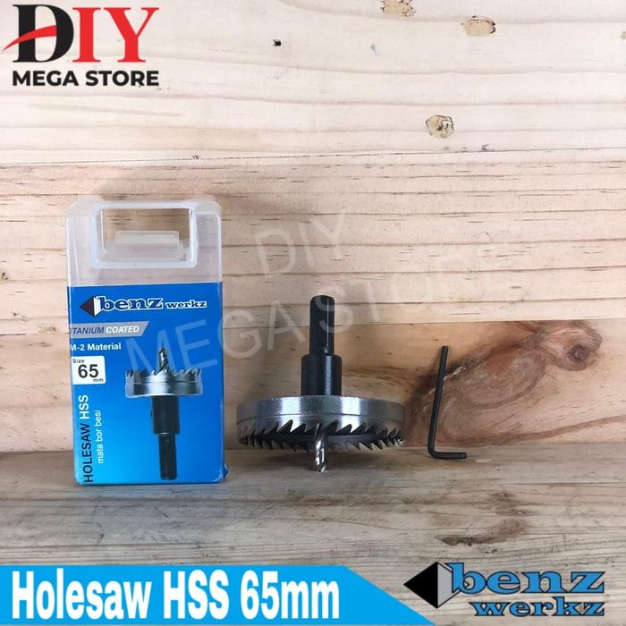 Jual Mata bor holesaw HSS 65mm / mata bor plong besi tipis, kayu benz ...