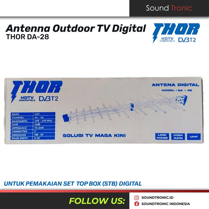 Promo Antenna Tv Digital Outdoor Thor Da-28 Konektor F Untuk Stb Dan Tv ...