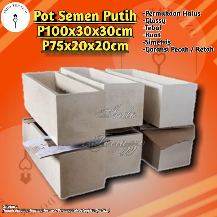 Jual INDO TERAZZO POT PANJANG SEMEN PUTIH POT TANAMAN POT BUNGA ...