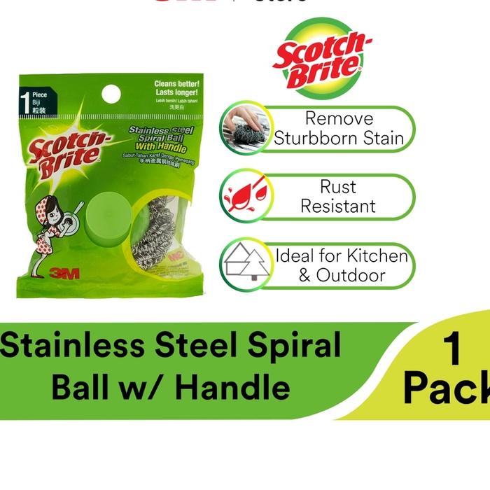 Jual sabut stainless steel Scotch brite 3M metallic durable spiral ball ...