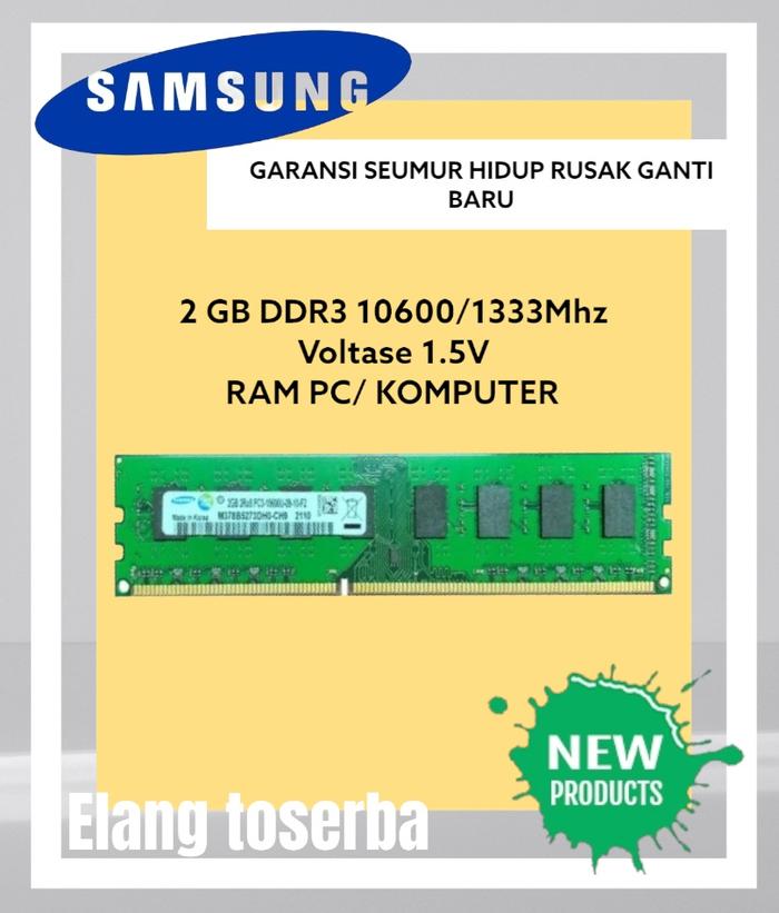 Jual RAM PC SAMSUNG DDR3 2GB 4GB 8GB 10600 / 1333 MHz RAM KOMPUTER PC 1 ...
