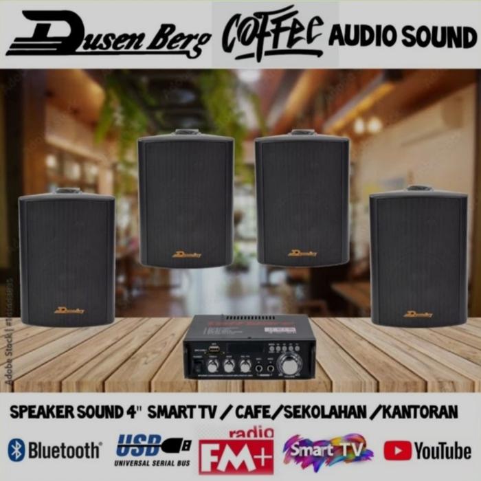 Jual PAKET SOUND CAFE RESTO SPEAKER DUSENBERG 4 INCH 4 SPEAKER ( SET 1 ...