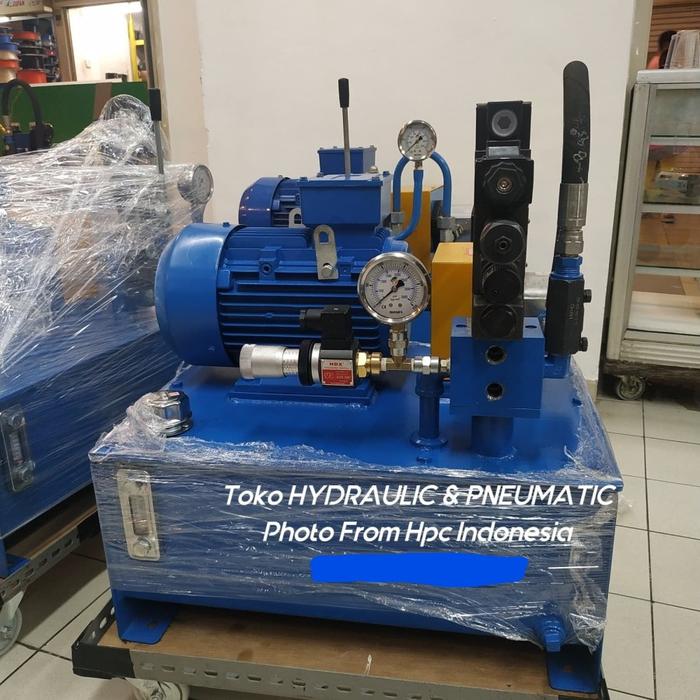 Jual Hydraulic Power Pack 40 Liter Electrik 3Hp 3 Phase out put 3/4 ...