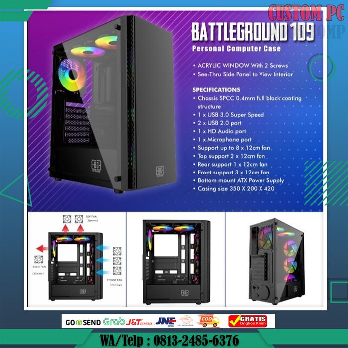 Jual Case PC Simbadda Battleground 109 BG109 ATX Side Transparant Casing PC - Kota Bandung ...