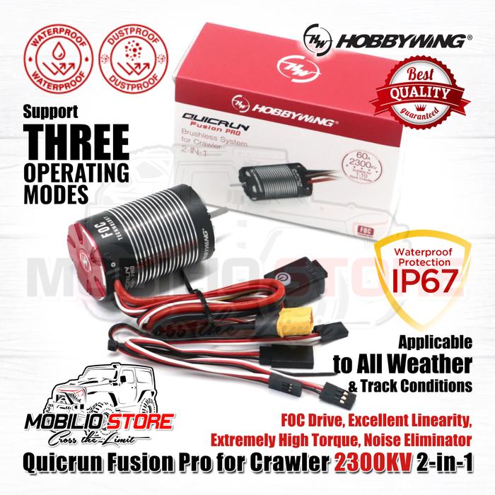 Jual Hobbywing Quicrun Fusion Pro 2300-KV 2in1 Waterproof for RC ...