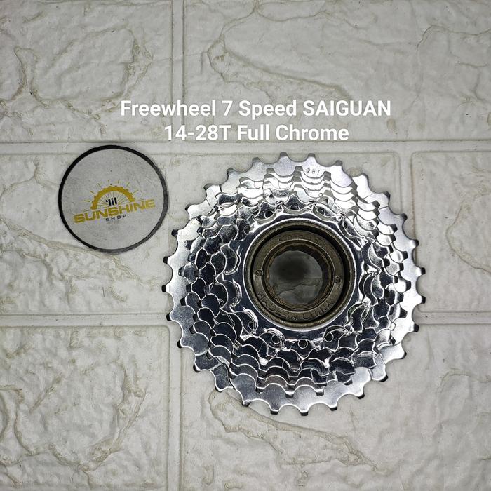 Jual Sprocket Freewheel Gear 7 Speed 14-28T Gir Full Chrome Drat Ulir ...