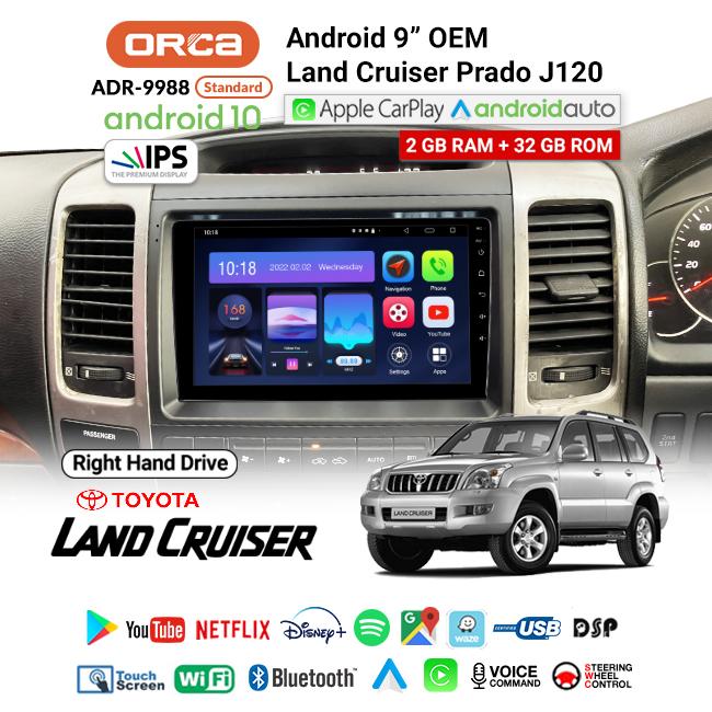 Jual Head Unit Android 9″ inch Land Cruiser PRADO J120 2003-2009 ORCA ...