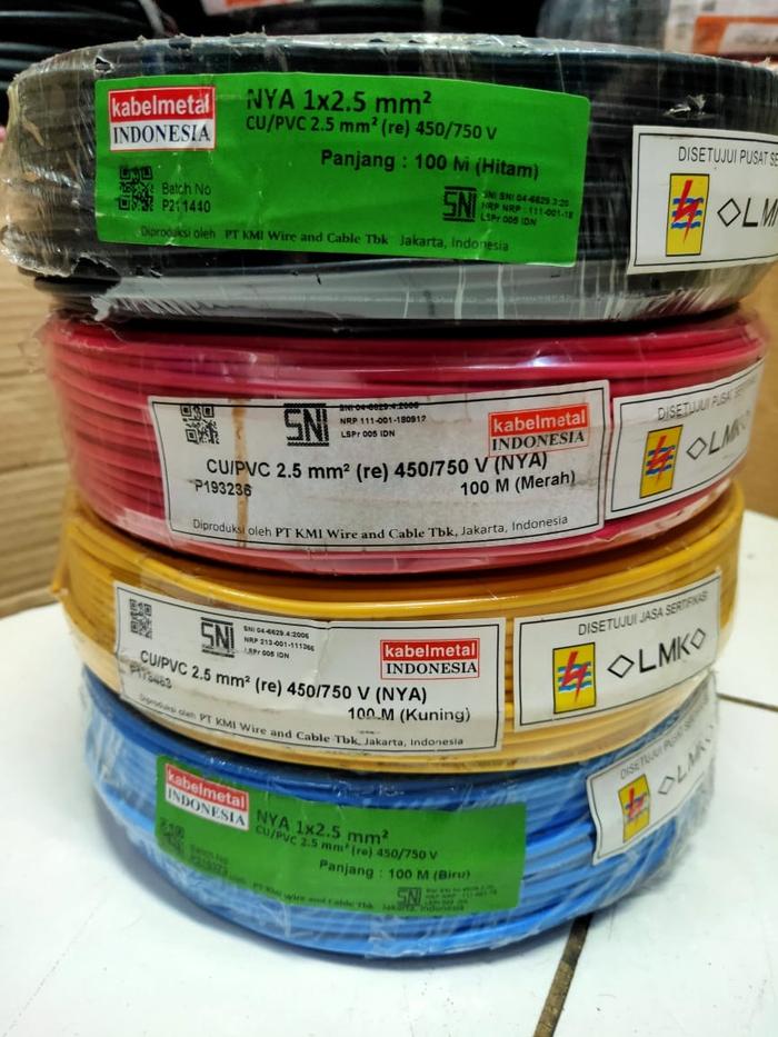 Jual Kabel NYA 1x2,5mm / 2,5 mm merk Metal 4 besar 5 warna - Jakarta ...