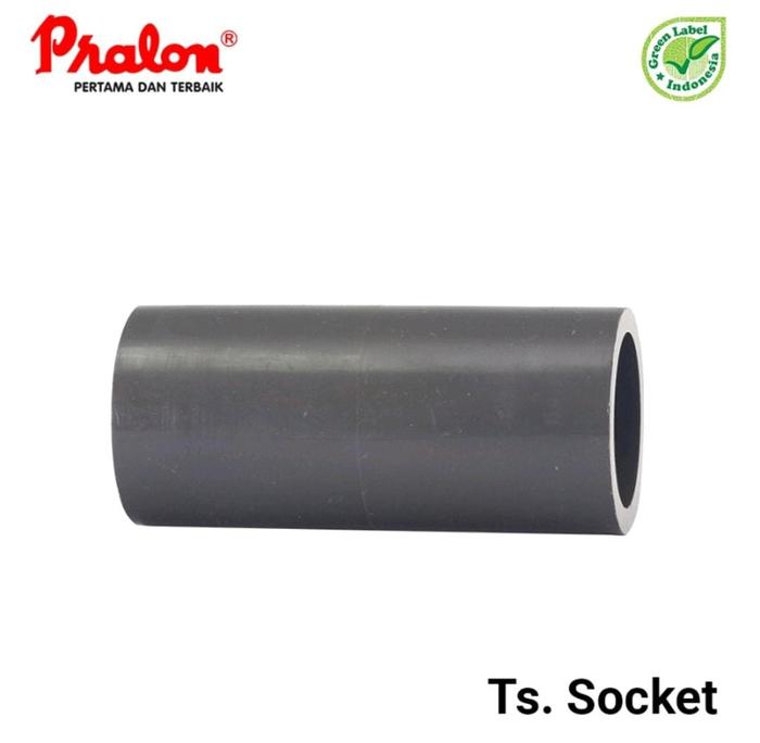 Jual SAMBUNGAN PIPA FITTING PIPA PVC MERK PRALON SOCKET ABU 1-1/2 ...
