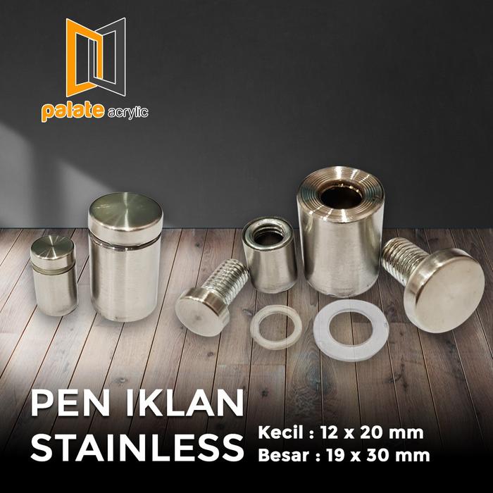 Jual PEN IKLAN 19X30 STAINLESS / BAUT AKRILIK / BAUT KACA SIGN BOARD ...