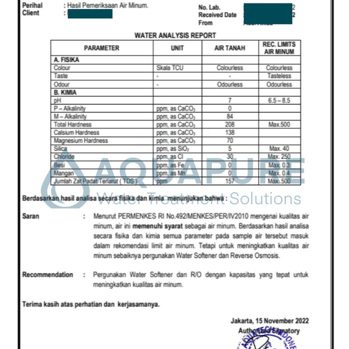 Jual Analisa Lab Sample Air Parameter Fisika Dan Kimia Di Seller Hachi ...
