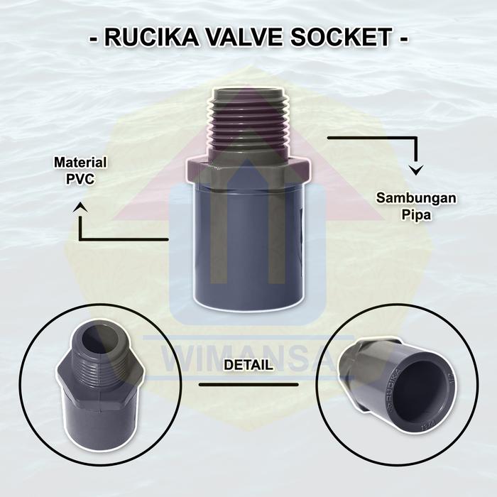 Jual RUCIKA VALVE SOCKET 1/2 INCH - SAMBUNGAN PIPA PVC - Kota Surabaya ...