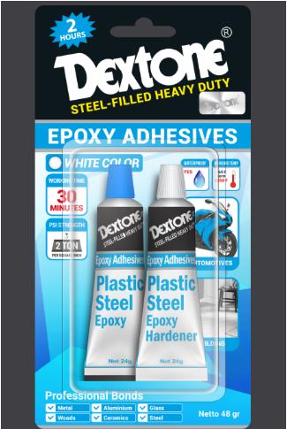 Jual DEXTONE LEM EPOXY ADHESIVES WHITE COLOR /PUTIH 2 HOURS /2 JAM ...