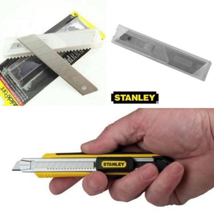Jual Isi refil Cutter 9mm Staney 11-300H S-O Knife Blades 10pcs stanley ...