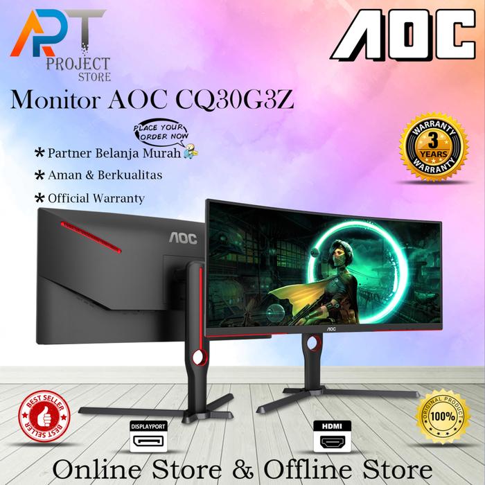 Jual Monitor AOC CQ30G3Z 30" Curved FHD+ 200Hz sRGB 127% HDMI DP 3Yr ...