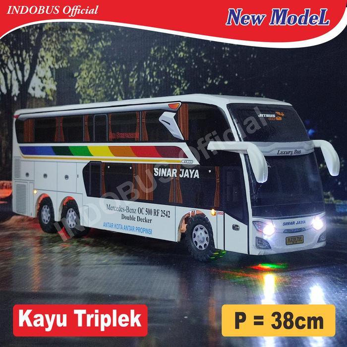 Jual INDOBUS Miniatur Bus Bis Sinar Jaya SDD JB3 Plus Voyager Lampu ...