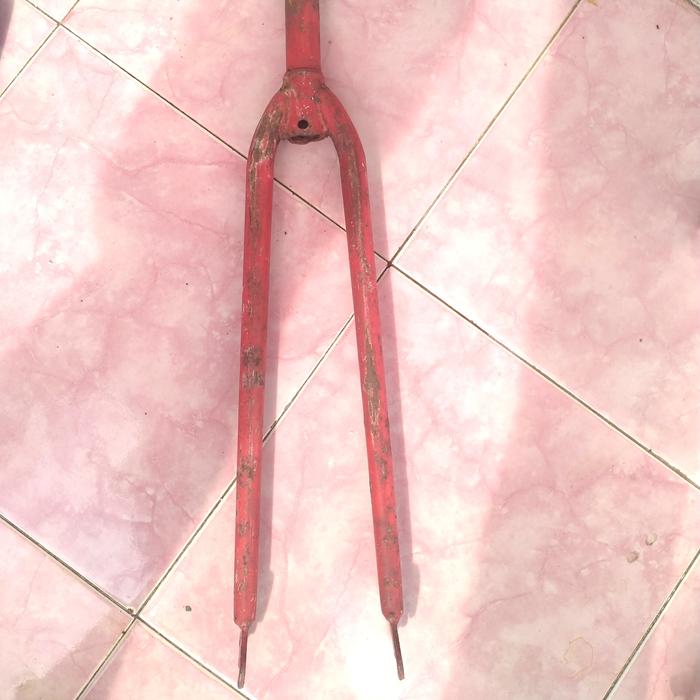 Jual FORK SEPEDA 700 C JADUL NOS Merah panjang Steer tube 155 mm - Kab ...