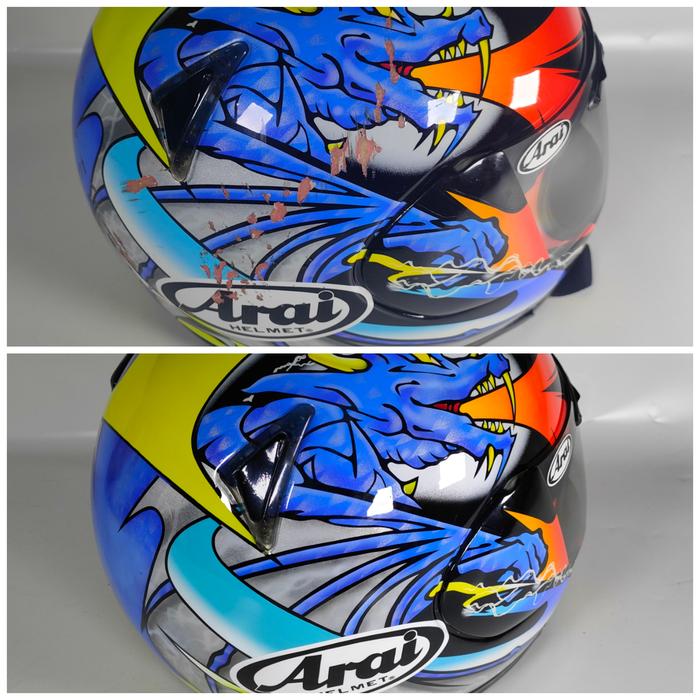 Jual cuci helm detailing coating repair repaint KYT arai Shoei agv NHK ...