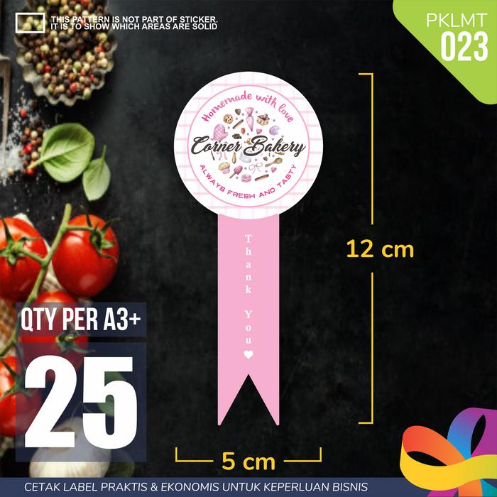 Jual stiker label segel produk kemasan toples kue makanan salad PKLMT ...