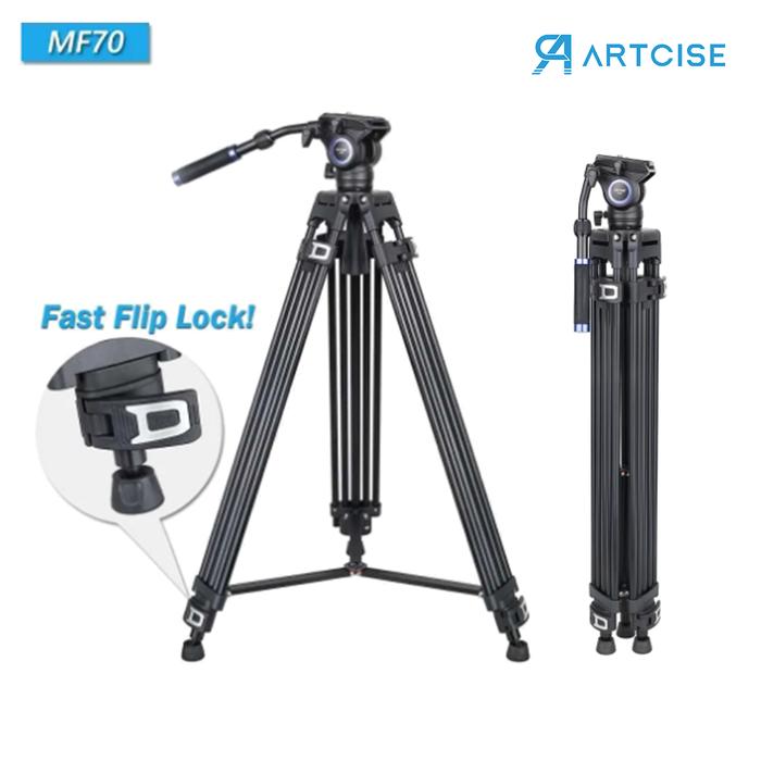 Jual Artcise MF70 + FH6 Fluid Head Aluminum Video Tripod - ORIGINAL ...