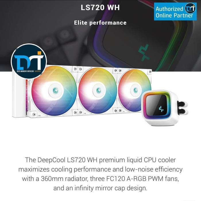 Promo DeepCool LS320 LS520 LS720 WH ARGB - Premium AIO CPU Water Cooling - LS720 WH(360mm) Cicil ...