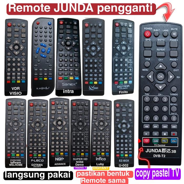 Jual REMOTE SET TOP BOX DVB-T2 SANEX LUBY WELHOME FINITO FLECO VDR DLL ...