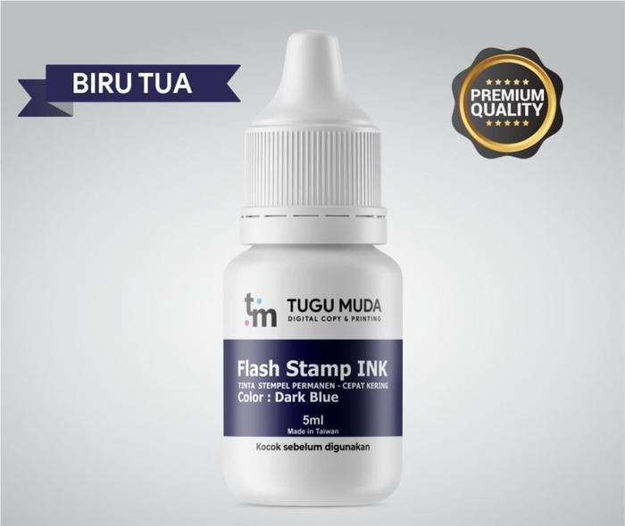 Jual Tinta Stempel Flash/Premium Stamp Ink Untuk Kertas (5ml)-BIRU TUA ...