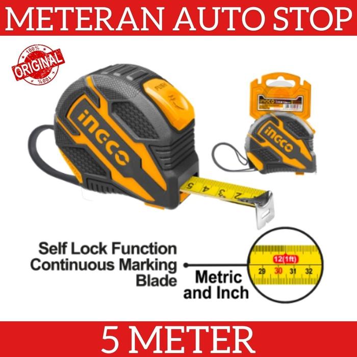 Jual INGCO Meteran Ukur Besi Auto Stop Panjang 5 M 5M Meter HSMT08519 ...