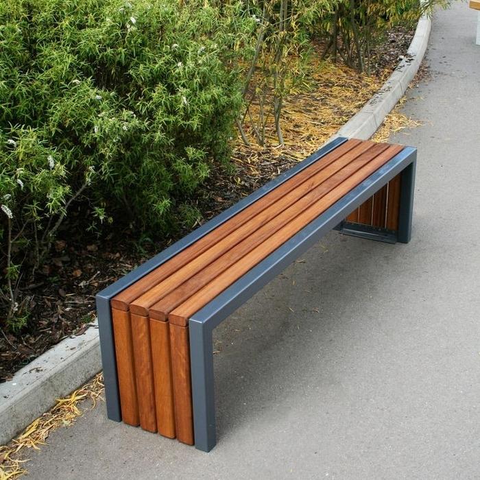 Jual Modern Wood Bench // Kursi Taman // Kursi Besi Kayu - Model P1 ...