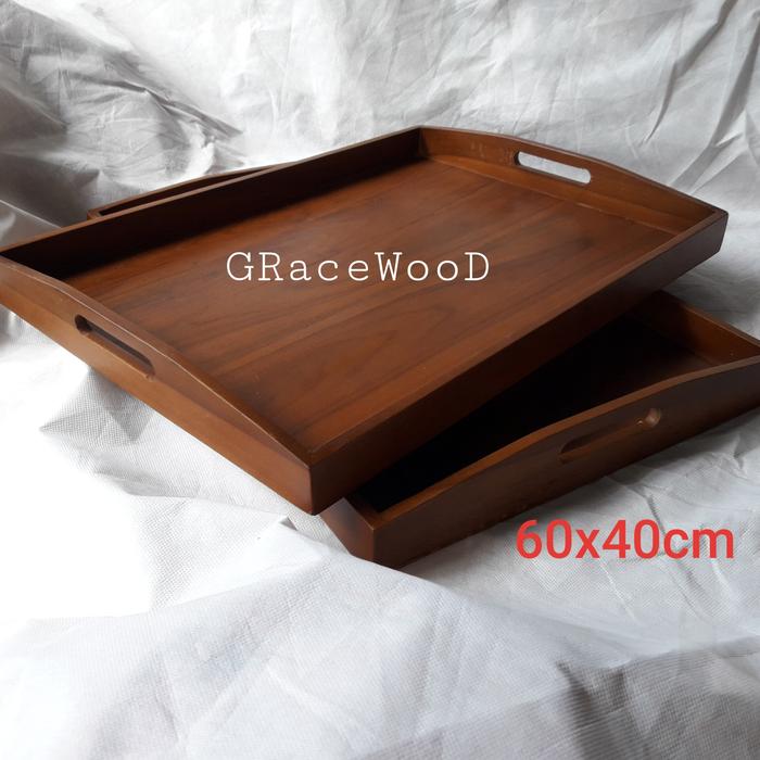 Jual Hotel Trays / Nampan Jati Besar 60x40cm / Baki Restoran/ Nampan ...