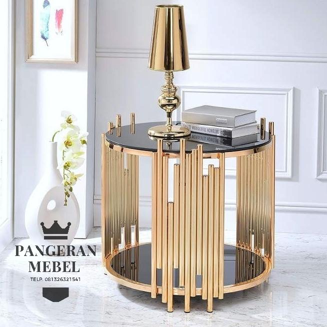 Jual Side Table Stainless Gold Mirror Minimalis(Meja Sudut Stainless ...