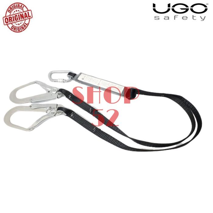 Jual Tali Safety Harness Body Lanyard Double Hook Absorber Rope Or ...