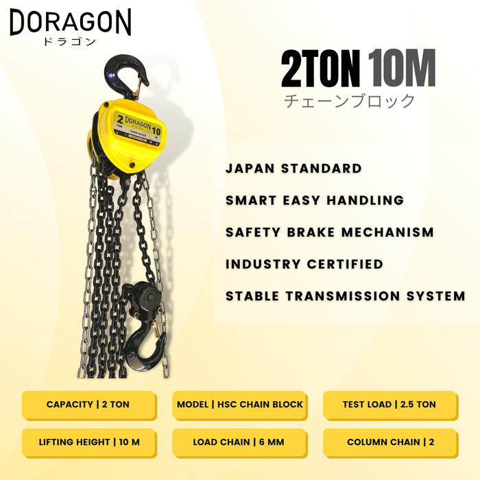 Promo DORAGON Chain Block 2 Ton 10 Meter Takel 2T x 10M Katrol Kerekan Hoist - Kota Bandung ...