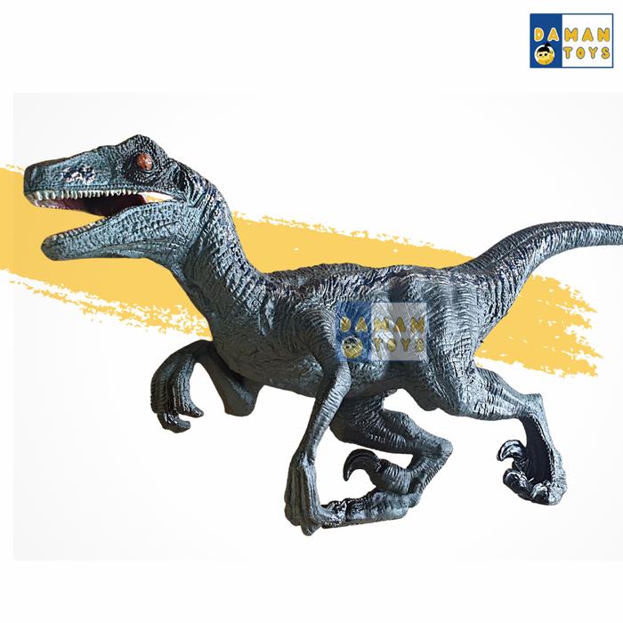 Promo Mainan Figure Dinosaurus velociraptor blue amber dino 39cm ...