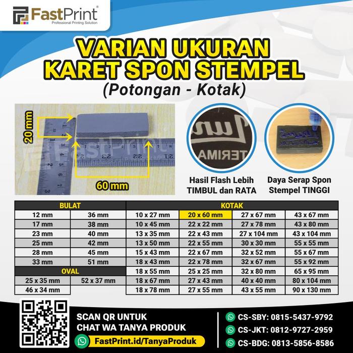 Jual Karet Stempel Bahan Spon Busa Stempel Flash Warna Potongan 20X60 ...