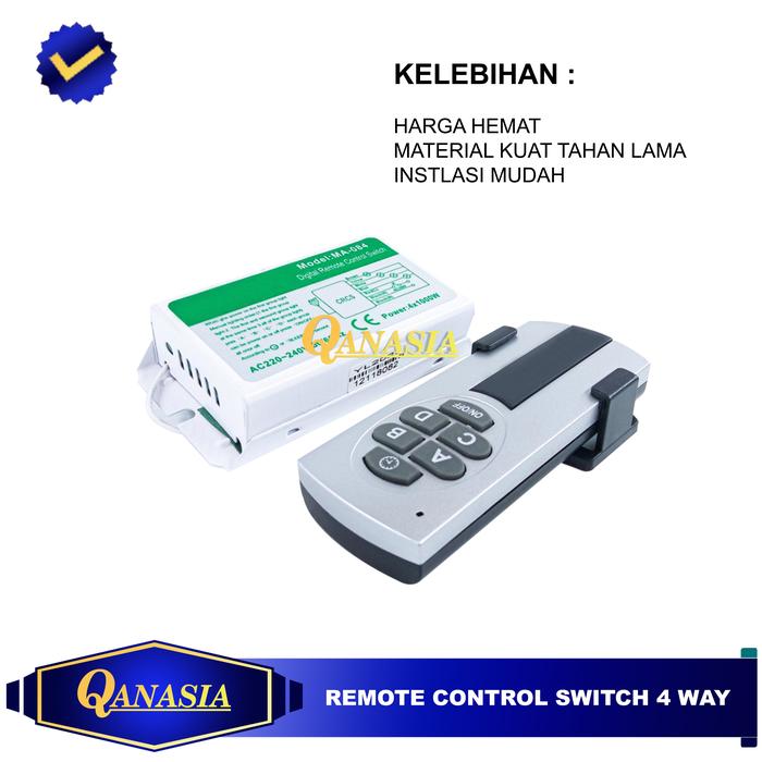Jual Remote Control Saklar 4 Channel Remote Switch 4 Way - Kota ...
