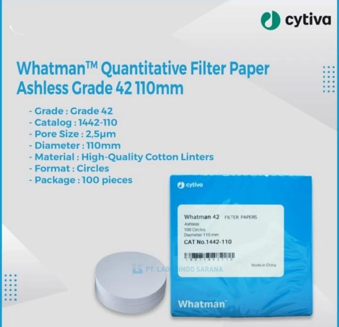 Jual Filter Paper I Kertas Saring Grade 42, 110 mm Whatman Cytiva 1442 ...