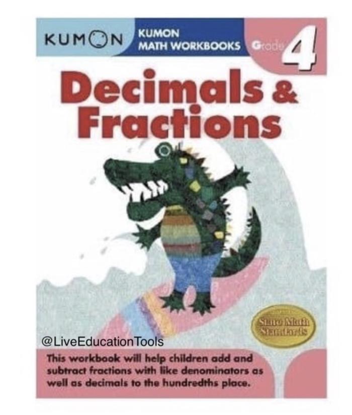 Jual Kumon Math Workbook Decimals & Fractions Grade 4 Di Seller Noelle ...