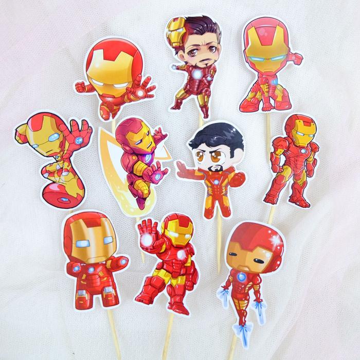 Jual Iron Man Chibi Topper Cupcake Ulang Tahun / Hiasan Kue Birthday ...