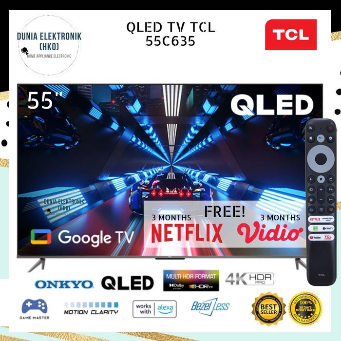 Promo TCL 55C635 TV QLED 55 INCH GOOGLE TV 55 INCH ONKYO 4K HDR | tcl 55c635 Cicil 0% 3x - Kota ...