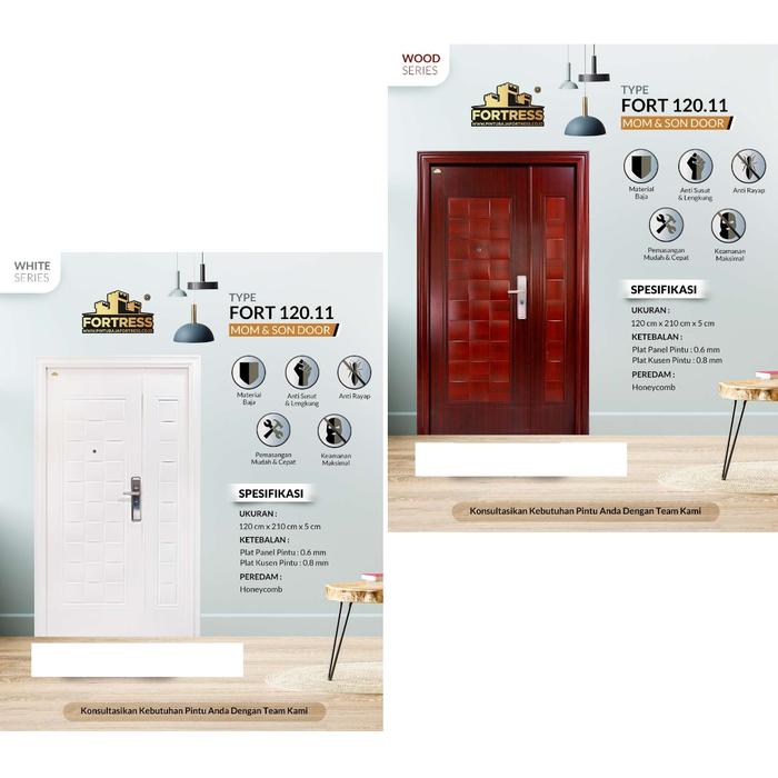 Jual Pintu Baja Motif Kayu Fortress Type Fort Mom & Son Door - Kota ...