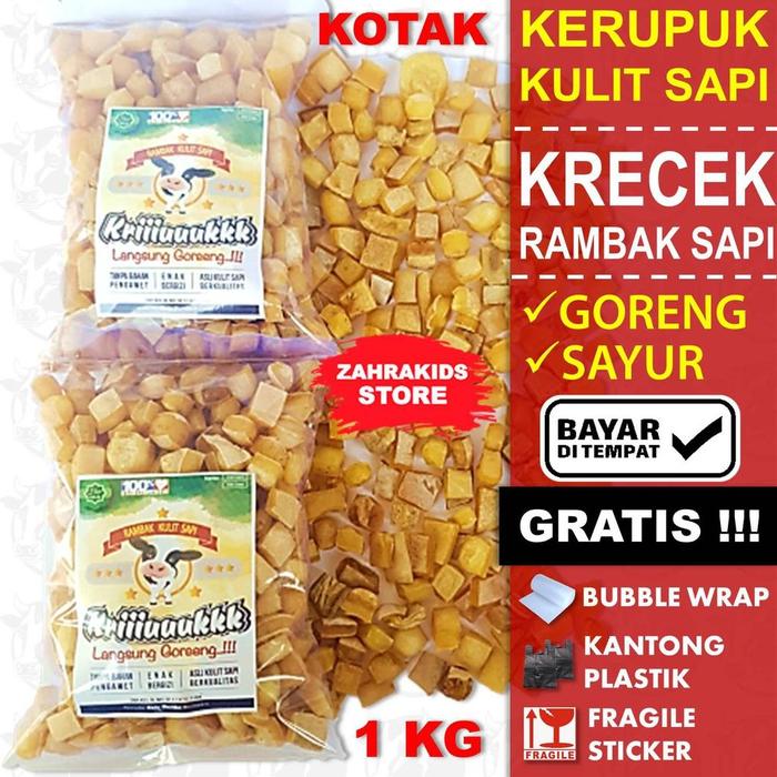 Jual Produsen Kerupuk Kulit Sapi Mentah 1Kg Krecek Rambak Kulit Sapi ...