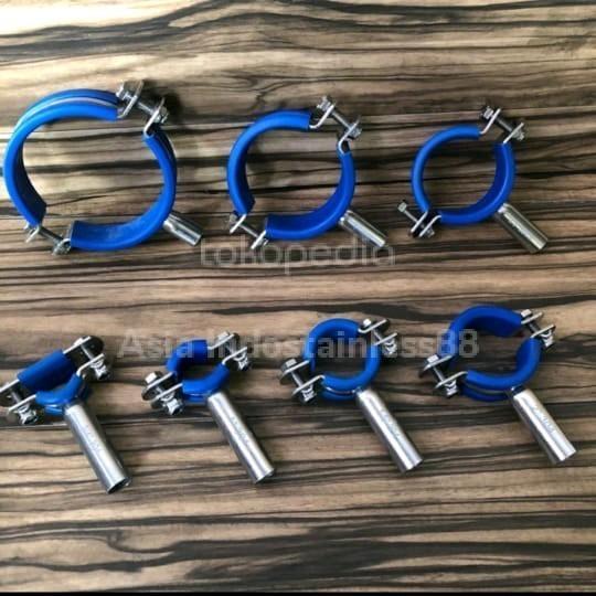 Jual Clamp Pipa Holder 2 1/2" inch SS304/Klem Pipa Sanitary 2,5 inch SS ...