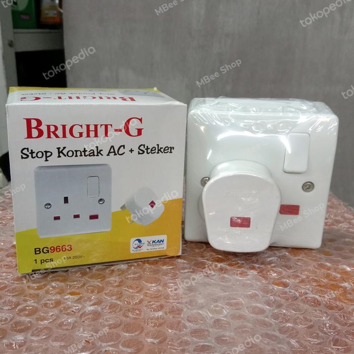 Jual STOP KONTAK AC + STEKER BRIGHT G / STOP KONTAK AC SET BRIGHT ...