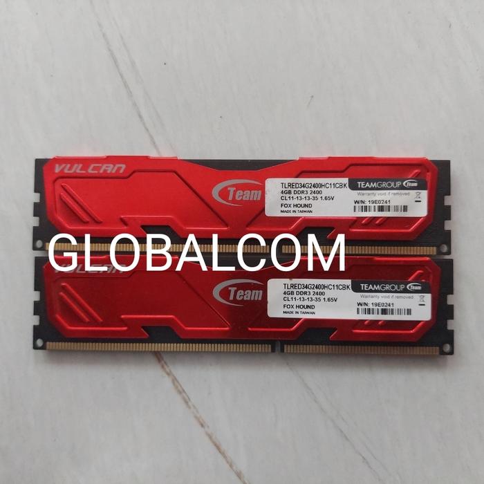 Jual ddr3 8gb 2x 4gb 2400mhz 2400 team vulcan xmp memory ram pc setara ddr4 - Kota Solok ...