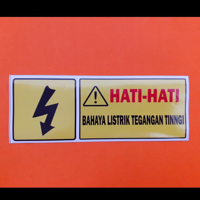 Jual STICKER HATI-HATI/PERINGATAN BAHAYA K3/6.6 CM X 17.6 CM - MESIN ...