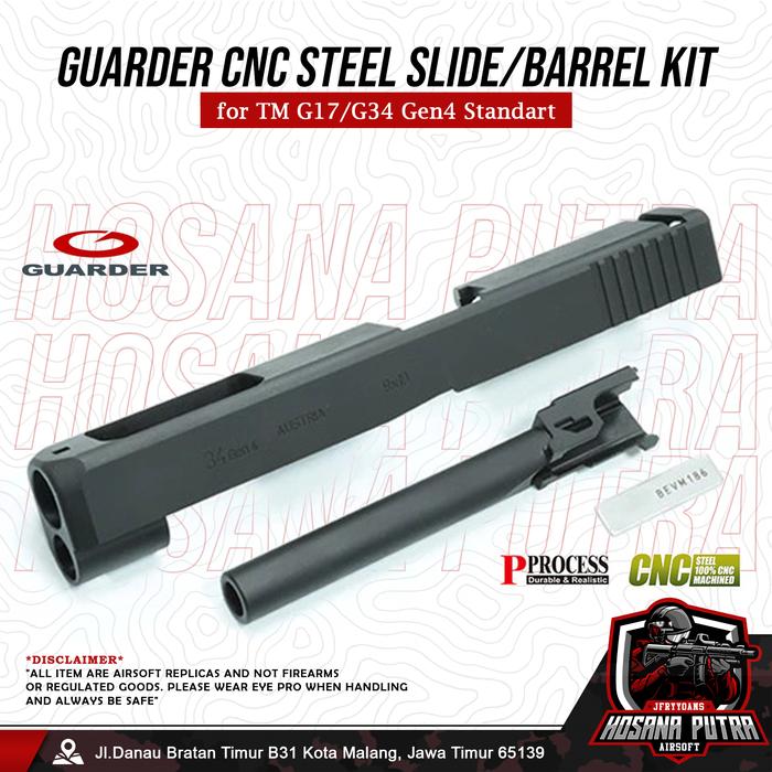 Jual Guarder CNC Steel Slide/Barrel kit for TM G17/G34 Gen4 Standart ...
